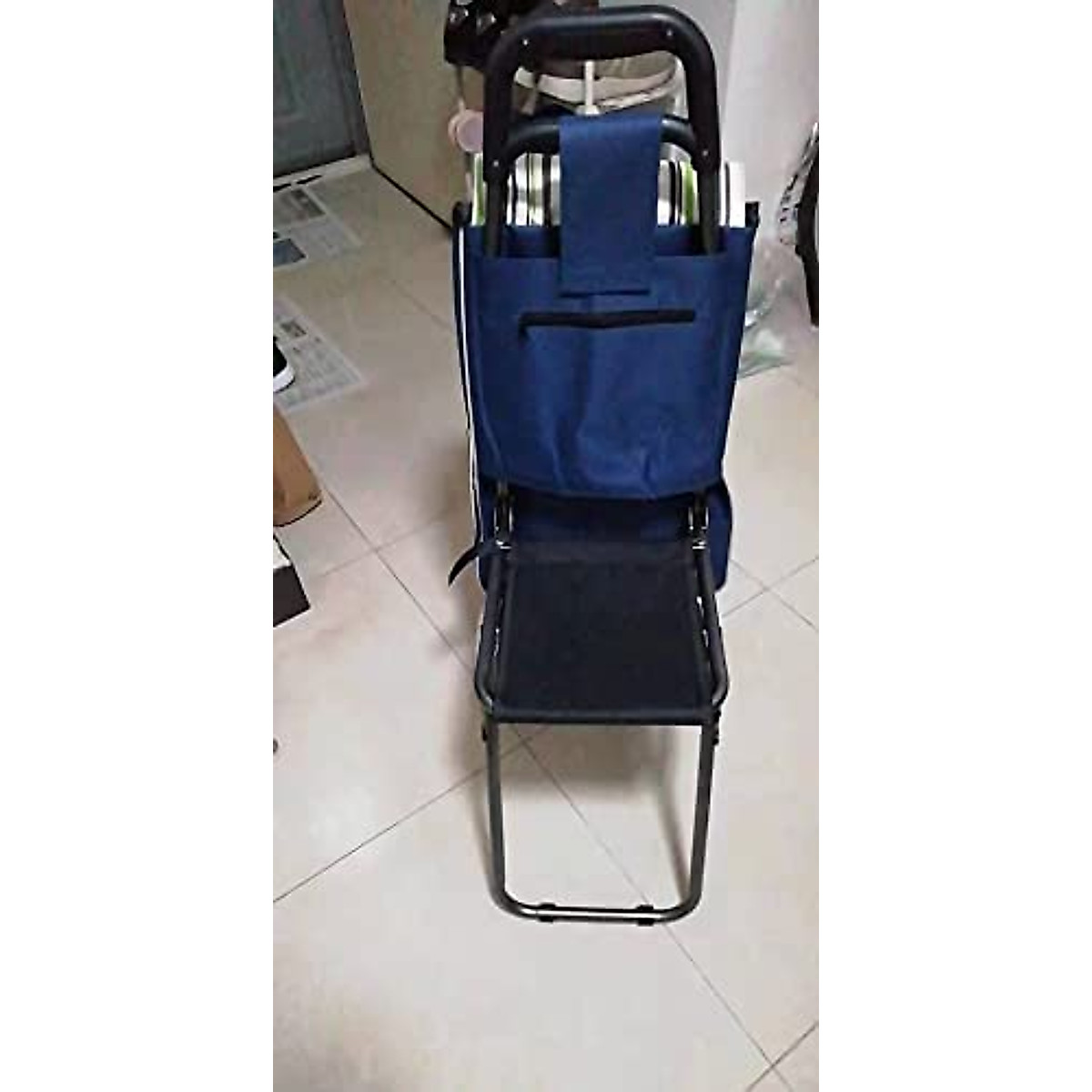 Cart with Seat Multi Function Trolley (Size: 22" * 12" * 8") for Shopping Travelling Casual Fishing
