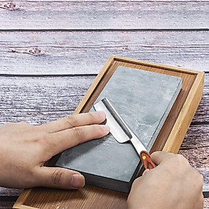 Grandslam Pro Natural Wooden Handle 420 Stainless Steel Straight Razor with Premium Leather Strop,Straight Razor Shaving Kit for Men,2 Layers Leather Canvas Strop Sharpening Strop Brown