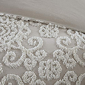 Harbor House 100% Cotton Duvet Set - Trendy Tufted Textured Design, All Season Cozy Bedding Modern Comforter Cover, Matching Shams, Suzanna Taupe King(106"x90") 3 Piece