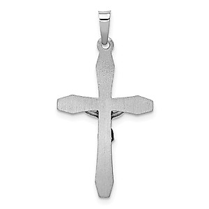 Sonia Jewels 14k White Gold INRI Cross Pendant Crucifix Charm - 32mm x 17mm
