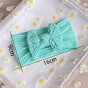 5pcs Toddler Hair Accessories Baby Girls Stretch Solid Floral Knotted Headwear Pull On Plain Cute (PK1, One Size)