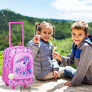 UFNDC Kids Luggage for Girls, Unicorn Suitcase Rolling with Wheels，Travel Carry on for Children Toddler elementary