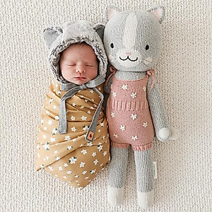 cuddle + kind Daisy The Kitten Little 13" Hand-Knit Doll – 1 Doll = 10 Meals, Fair Trade, Heirloom Quality, Handcrafted in Peru, 100% Cotton Yarn