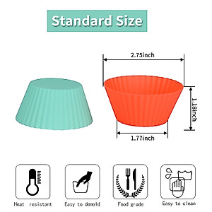 30 PACK Silicone Cupcake Baking Cups, Muffin Liners, Reusable & Non-stick Muffin Cupcake Liners Holders Set for Party Christmas Bakery Molds Supplies