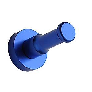 YARNOW Heavy Duty Aluminum Wall Hooks No Drilling Waterproof Rustproof Single Hook Hat Coat Robe Door Wall Hook Hanger (Blue)