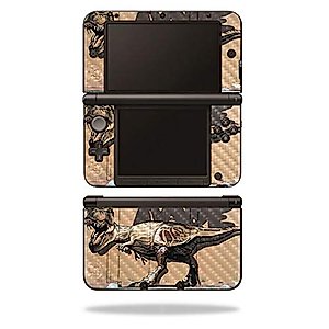 MightySkins Carbon Fiber Skin for Nintendo 3DS XL Original (2012-2014) - Street Dino | Protective, Durable Textured Carbon Fiber Finish | Easy to Apply, Remove, and Change Styles | Made in The USA