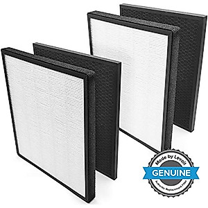 LEVOIT Smart Wifi Air Purifier for Home, Extra-Large Room with H13 True HEPA Filter & Air Purifier LV-PUR131 Replacement Filter True HEPA & Activated Carbon Filters Set, LV-PUR131-RF (2 Pack)
