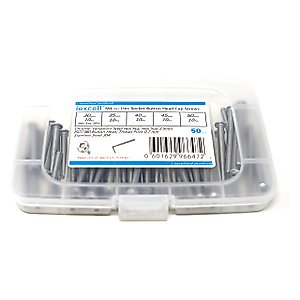 iexcell 50 Pcs M4 x 30/35/40/45/50 Stainless Steel 304 Hex Socket Button Head Cap Screws Bolts Assortment Kit