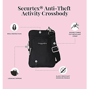 Baggallini Womens Securtex Anti-Theft Activity Crossbody Bag, French Navy