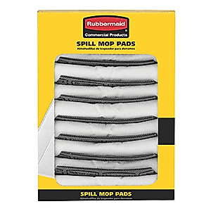 Rubbermaid Commercial Disposable, Highly Absorbant Spill Mop Pads for Spill Mop 2031093, Gray (2017059)(10-Pack)