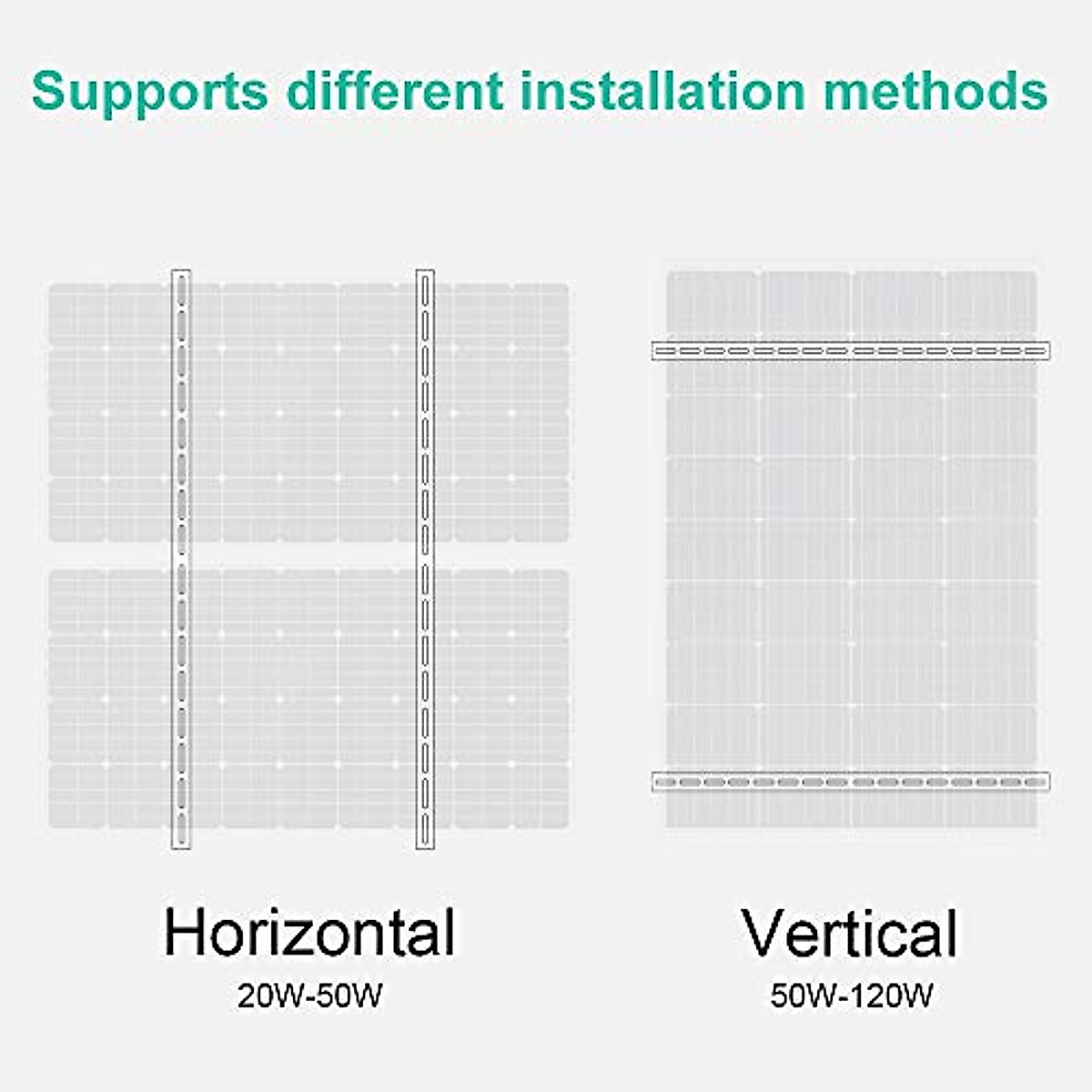 ECO-WORTHY 28 inch Adjustable Solar Panel Tilt Mount Mounting Rack Bracket Set Rack Folding Tilt Legs, Boat, RV, Roof Off Grid System (28'' Length)