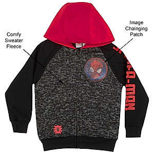 Marvel Spiderman Boys 3 Piece Fleece Pants Set, Spider-Man Zip-Up Hoodie, T-Shirt, and Pants 3-Pack Bundle Set (Black/Grey/Red, Size 3T)