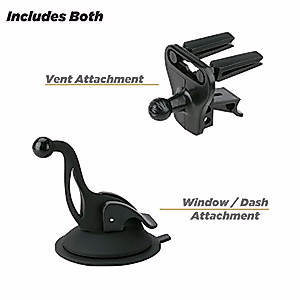 Scosche HDVM-1 3-in-1 Universal Vent and Suction Cup Mount for Mobile Devices | StickGrip Base and Vent Clips Included