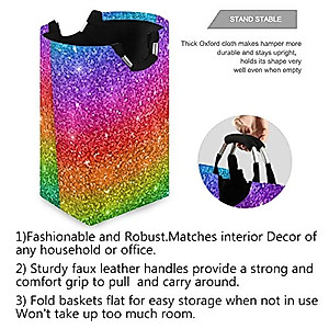 CaTaKu Tie Dye Laundry Hamper, Rainbow Laundry Basket Box Big Storage Waterproof Easy Carry for Family Dormitory Laundry Room, 12.6 x 11 x 22.7 Inches