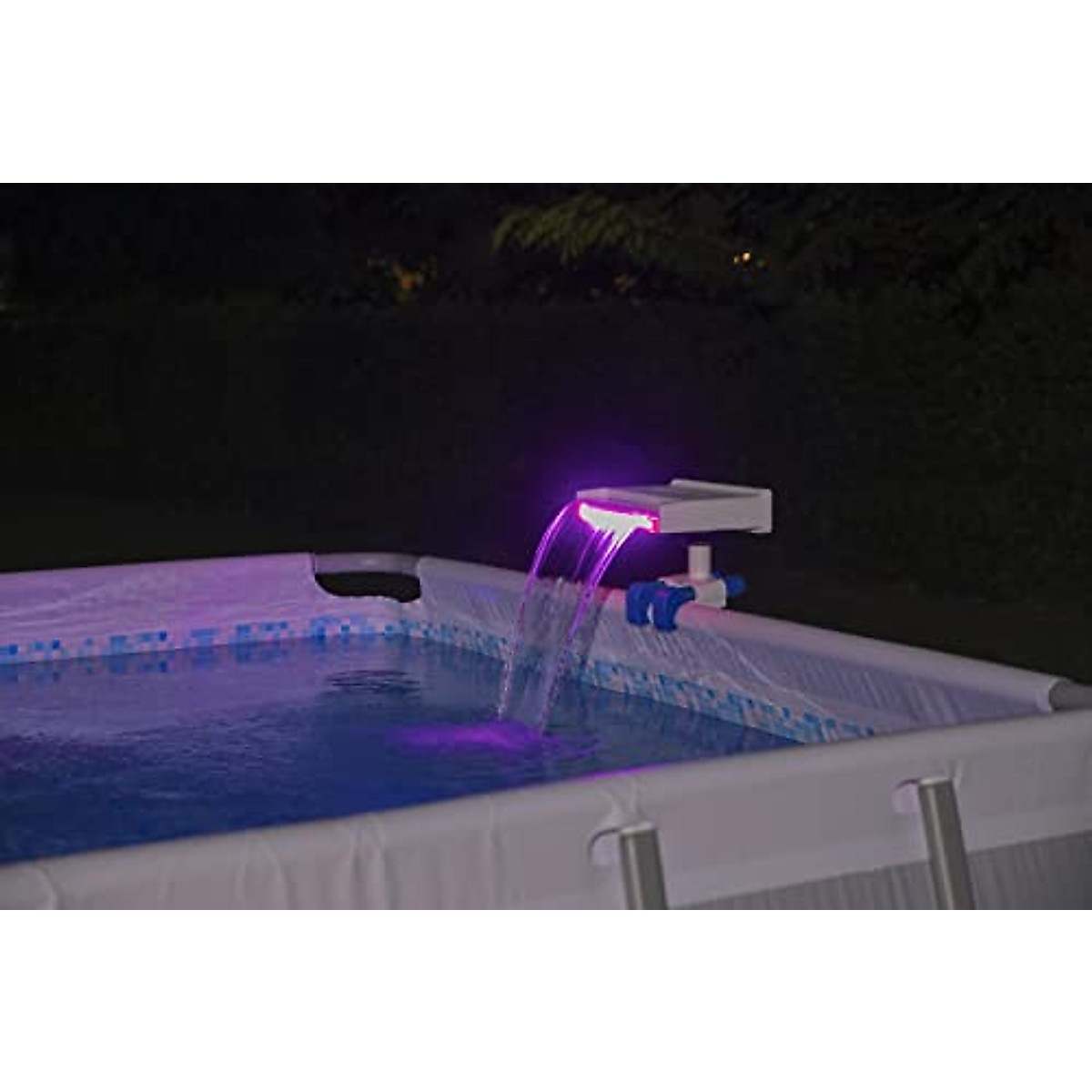 Bestway 58619 Flowclear Soothing Waterfall, Above Ground Pool Accessory with LED Lights, Multicolor