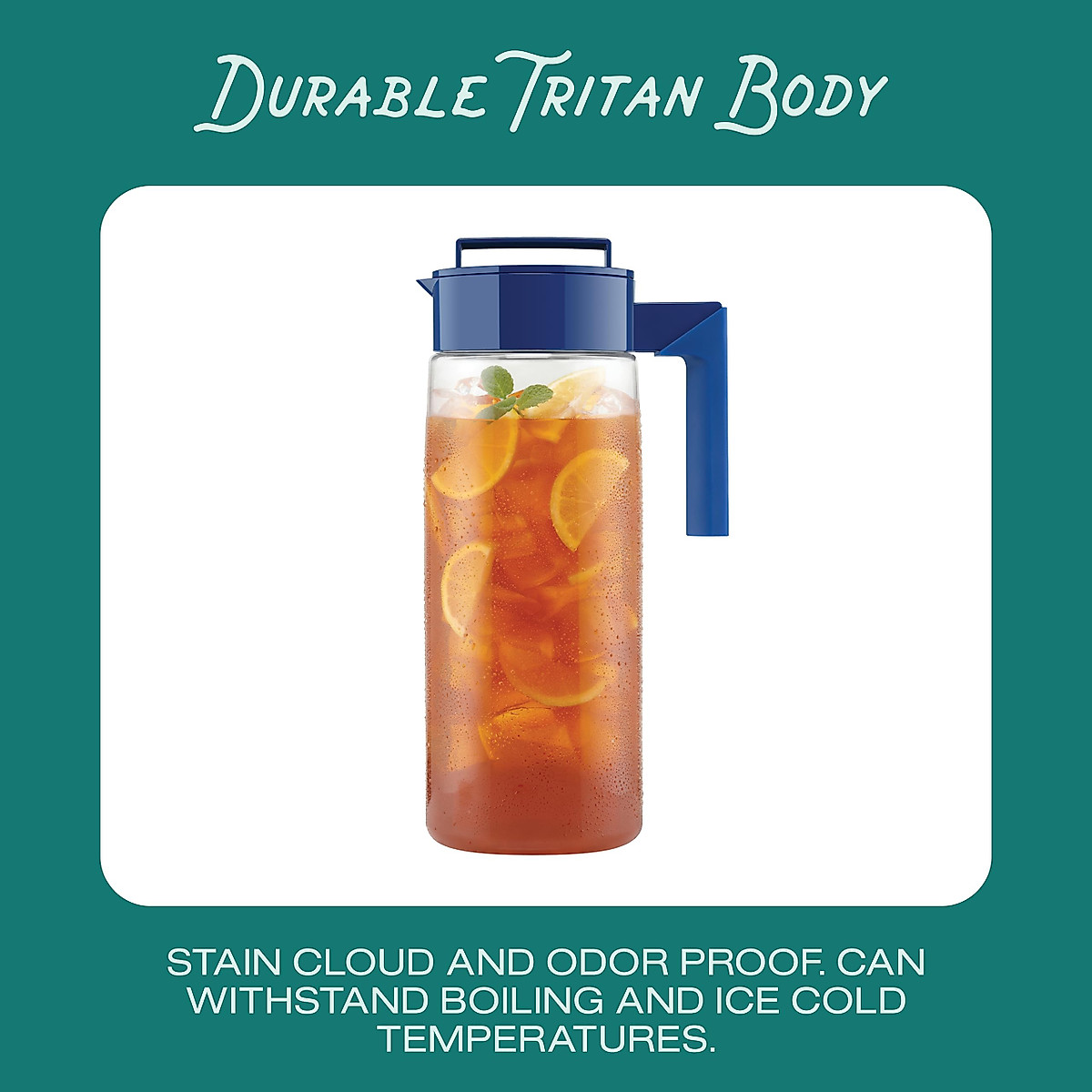 Takeya Patented and Airtight Pitcher Made in the USA, BPA Free Food Grade Tritan Plastic, 2 qt, Black