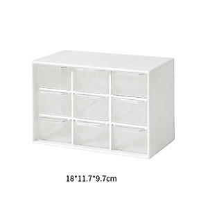 Small for The Desk, Small Organizer with Drawers, Bead Organizer Box for Crafts, Dressing Table, Office Supplies, 9 Drawers White