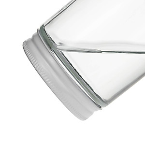 Suwimut 12 Pack Glass Mason Canning Jars, 9 Ounce Straight Sided Clear Glass Jars Regular Mouth Glass Storage Containers with White Metal Lids for Jam, Jelly, Dry Food, Spice, Salad, Yogurt