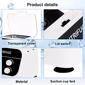 JIAWANSHUN 8x20ml Centrifuge Machine PRP Centrifuge Lab Benchtop Centrifuge,0-4000RPM Speed Adjustment,999mins Timing,LCD Display for Blood Serum/Fat Separator 110V US Plug
