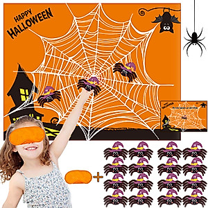 Funnlot Halloween Party Games for Kids Pin The Spider on The Web Halloween Party Games Activities Halloween Pin The Tail