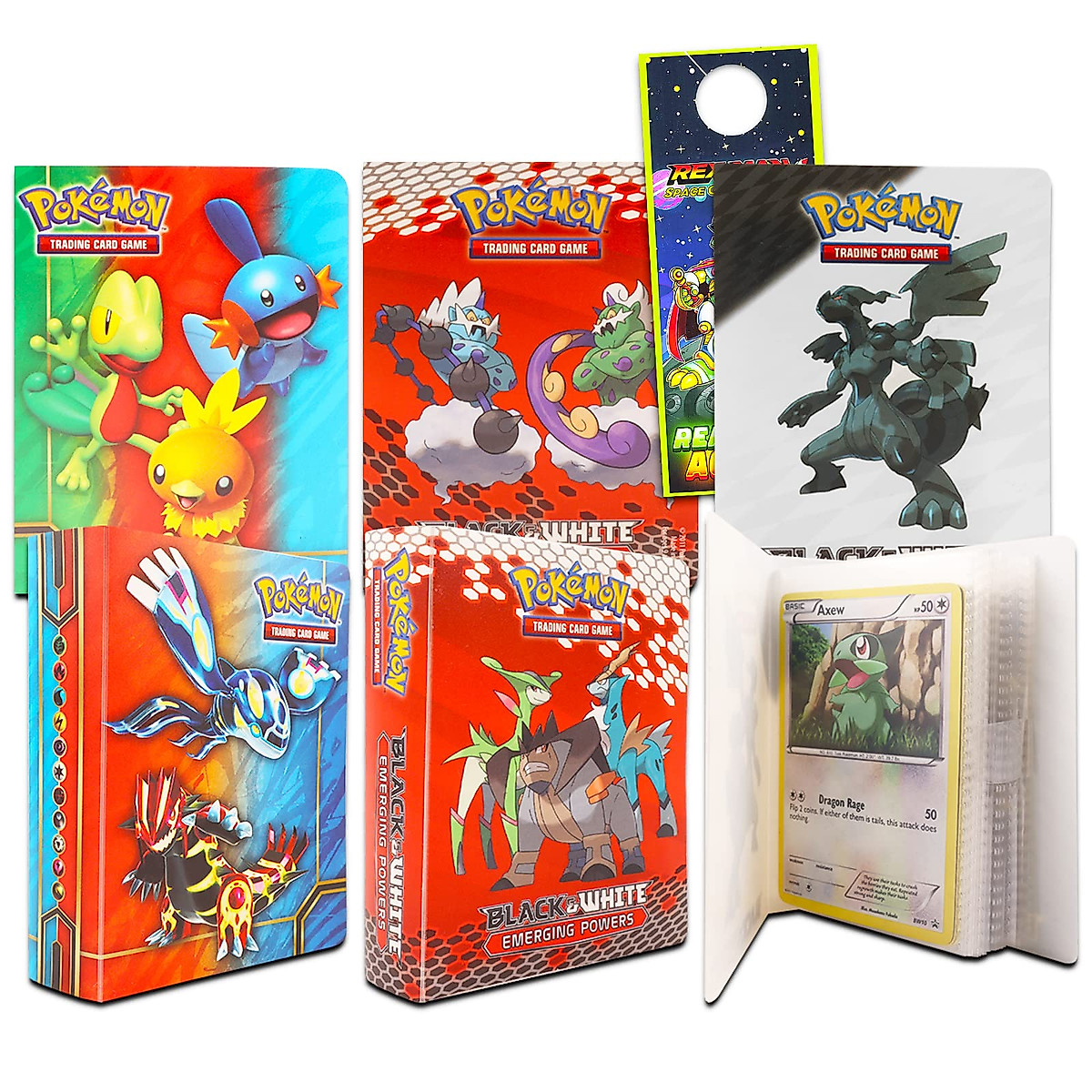 pokeball Pokemon Binders for Cards Bundle ~ 6 Pack Assorted Pokemon Album Card Holder, Each Holds 60 Cards Plus Door Hanger | Pokemon Card Carrying Case, Mini