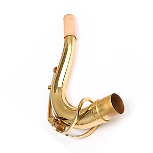 Lovermusic 27.5mm Port Golden Copper Alto Tenor Elbow Bend Neck Replacement Parts for Saxophone