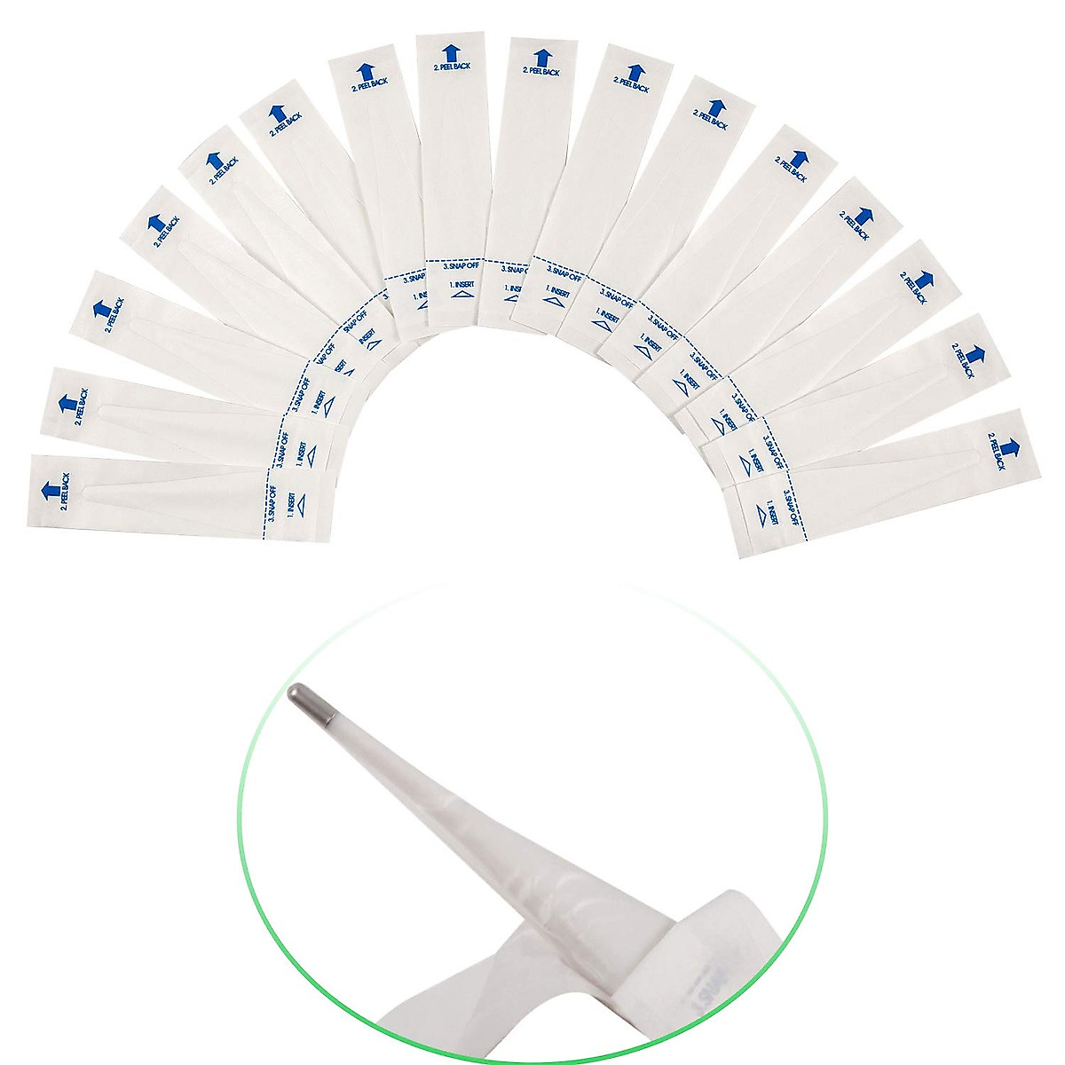 100 Pack Digital Thermometer Probe Covers - 4.74 x 1.10 Inches - Universal Covers for Oral,Armpit,Rectum Electronic Thermometer - Disposable, Sterile & Sanitary