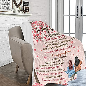 Best Friend Blanket Custom Name - Customized to My Bestie I Love You Throw. Personalized Birthday Friendship Gift for Women, Teen Girls, Besties, Sister - Long Distance BFF Gift (Pink, Fleece)