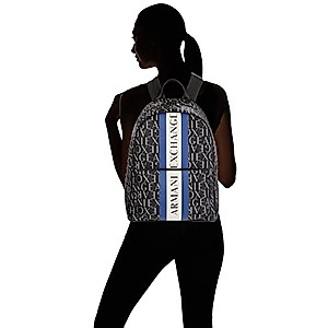 A|X Armani Exchange All-Over Logo Eco-Leather Backpack, Black