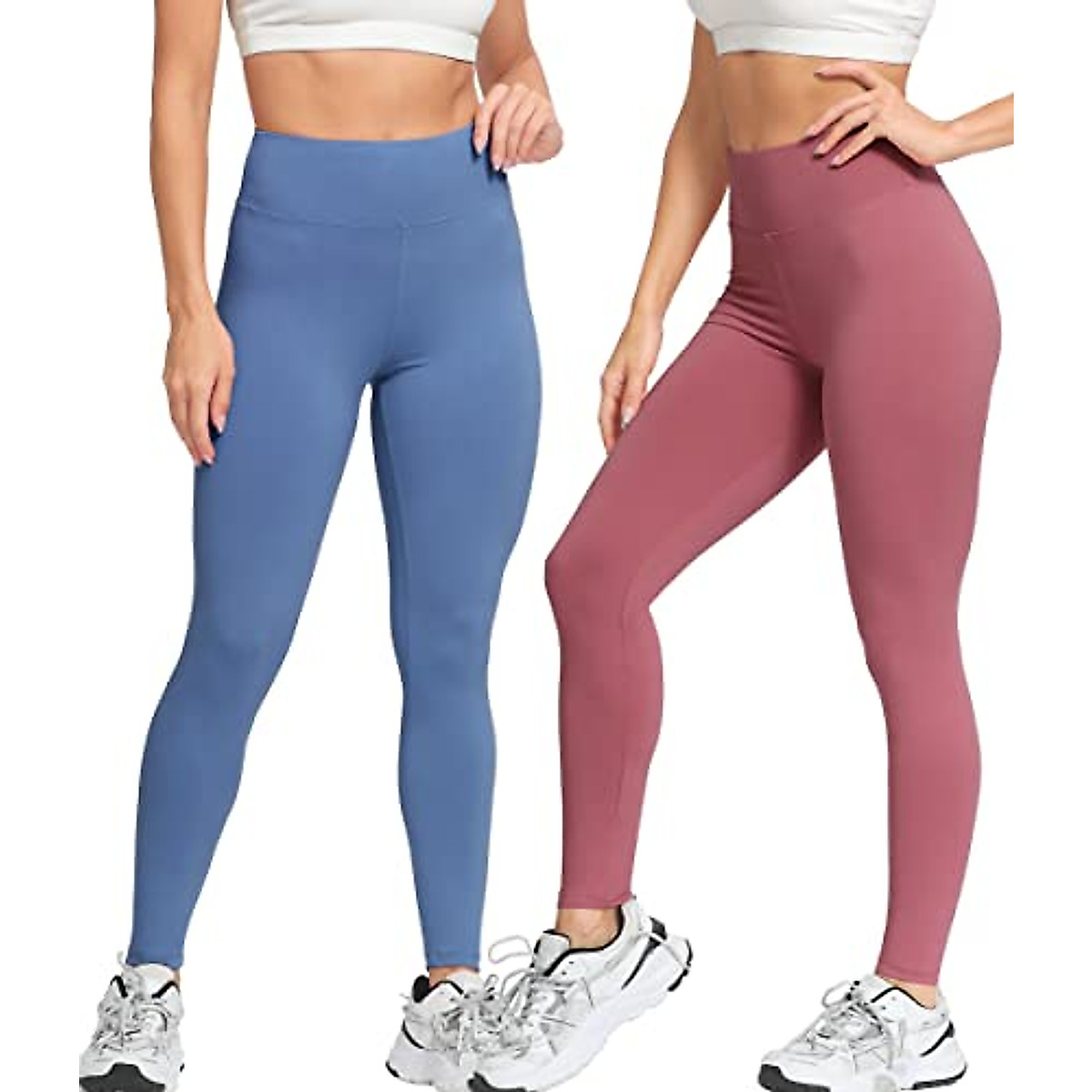 Natural Feelings High Waisted Leggings for Women Pack Ultra Soft Stretch Opaque Slim Yoga Pants