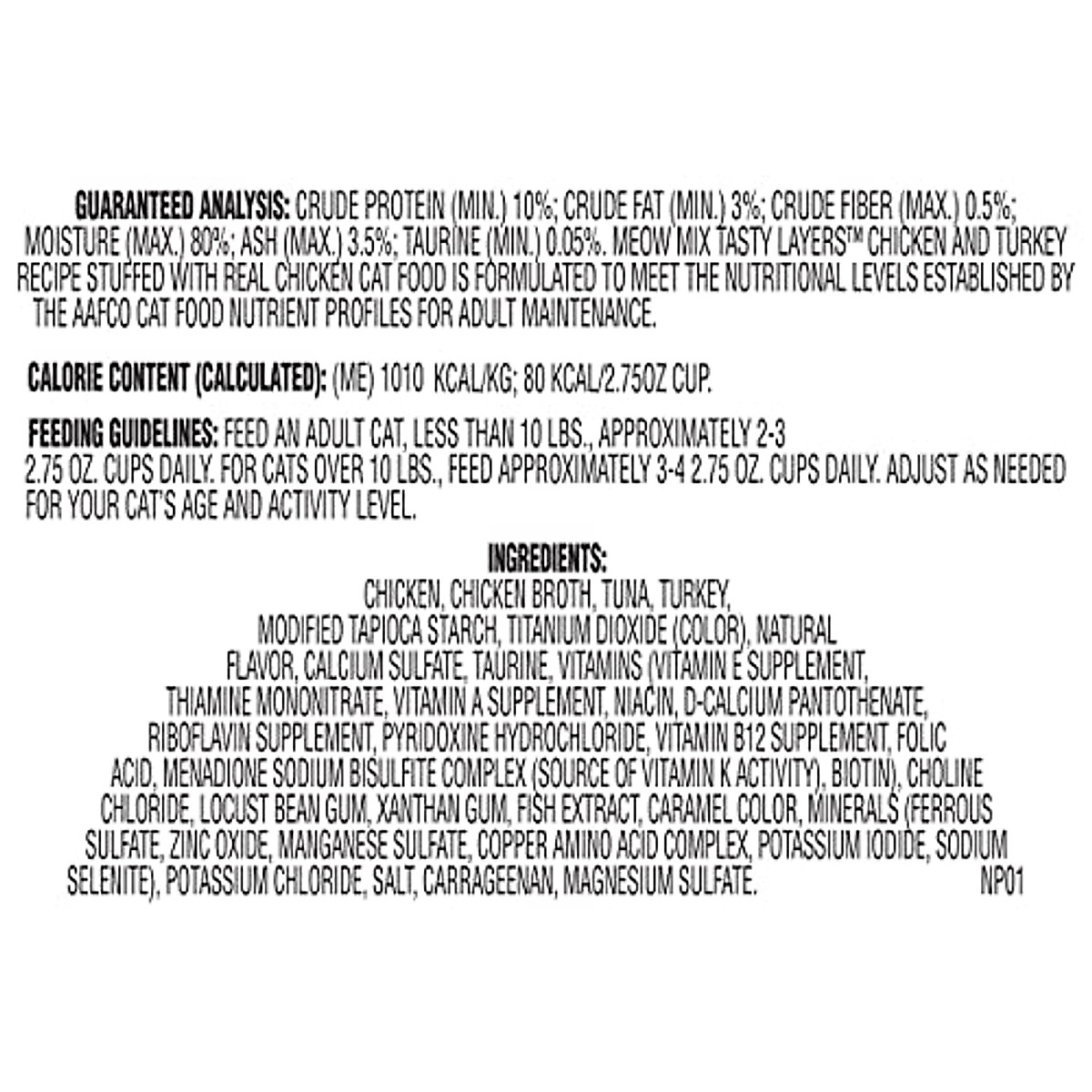 Meow Mix Tasty Layers Swirled Paté Cat Food, Chicken & Turkey Recipe in Sauce Stuffed With Real Chicken, 2.75 oz. Cup, 12ct