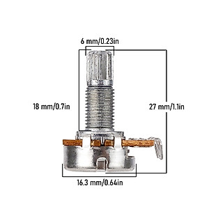 Guitar Potentiometer Audio Pots A500K OHM Replacement for Electric Guitar Pack of 10