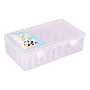 shamjina - Satchel Storage Container with 42 Pieces Trays, Thread Storage Box Embroidery Craft Thread Plastic Stitch Bobbins Case