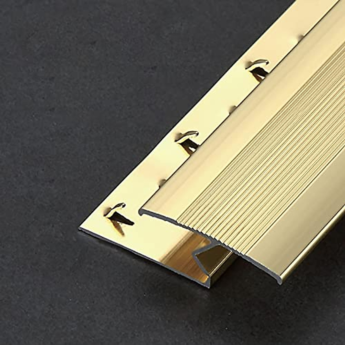 VREOX Z Shape Carpet Edge Strip/Door Threshold Bars, Carpet to Laminate/Tile/Wood/Floor Metal Strips, Fills The Gap Edge Trim Strip