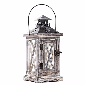 Candle Lantern Decorative Farmhouse White Lanterns Candle Holde Decor for Home Decor Front Porch