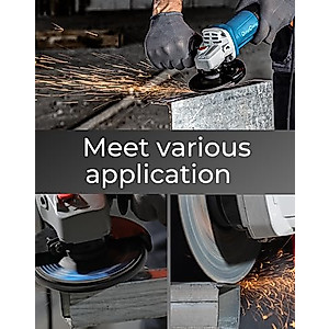 DongCheng Angle Grinder 4-1/2 inch 6.7-Amp Paddle Switch Cut off Tool 11800RPM Electric Grinder Power Tools with Cutting & Grinding Wheels, Flap Discs, Auxiliary Handle for Wood Metal & Rust Removal