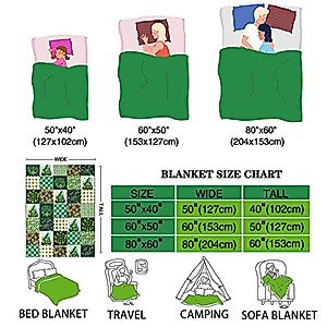 Abaysto Gnome Blanket St. Patrick's Day Blanket for Kids Super Soft Flannel Fleece Throw Blankets Lucky Clover Lightweight Cozy Warm Fuzzy Plush Microfiber Blankets for Couch Bed Sofa 40''x50''