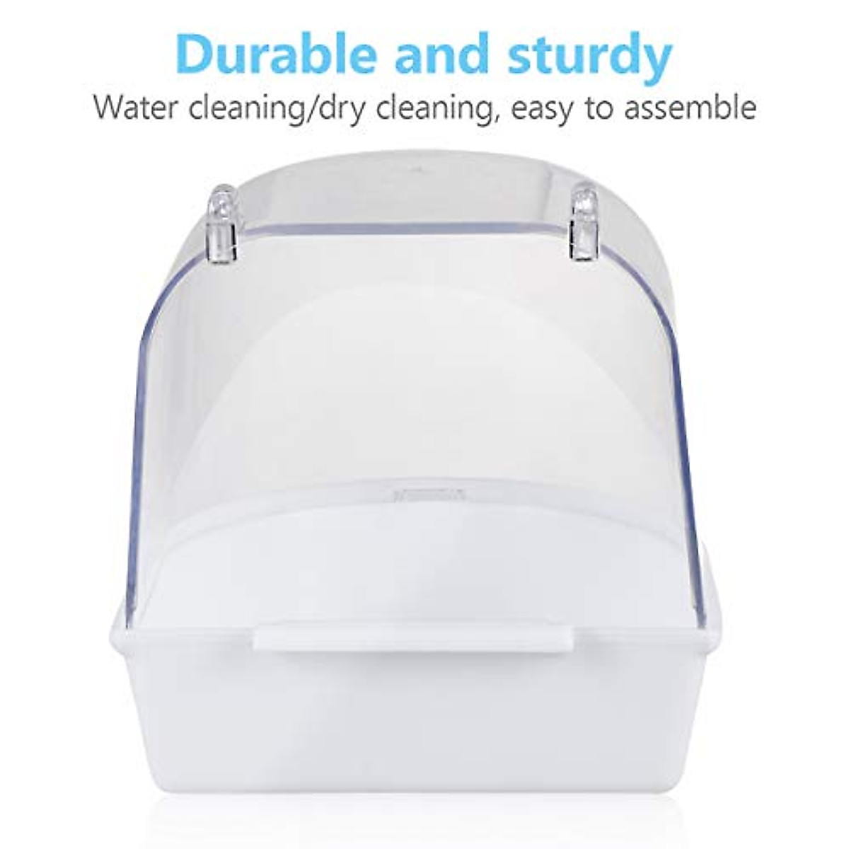 POPETPOP Bird Bath Hanging Parrot Bath Covered - Birdcage Outside Bathing Tub for Small Brids Budgerigar Canary Parrots - Bird Cage Accessories (Random Color)