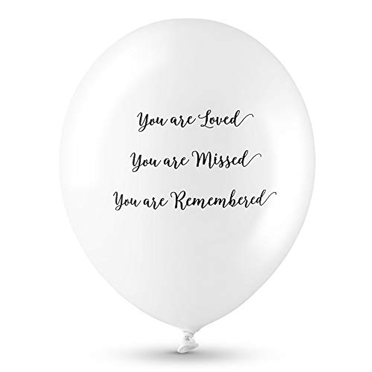 ANGEL & DOVE 25 Premium White 'You are Loved, Missed, Remembered' Biodegradable Funeral Remembrance Balloons - for Memory Table, Memorial, Condolence, Anniversary