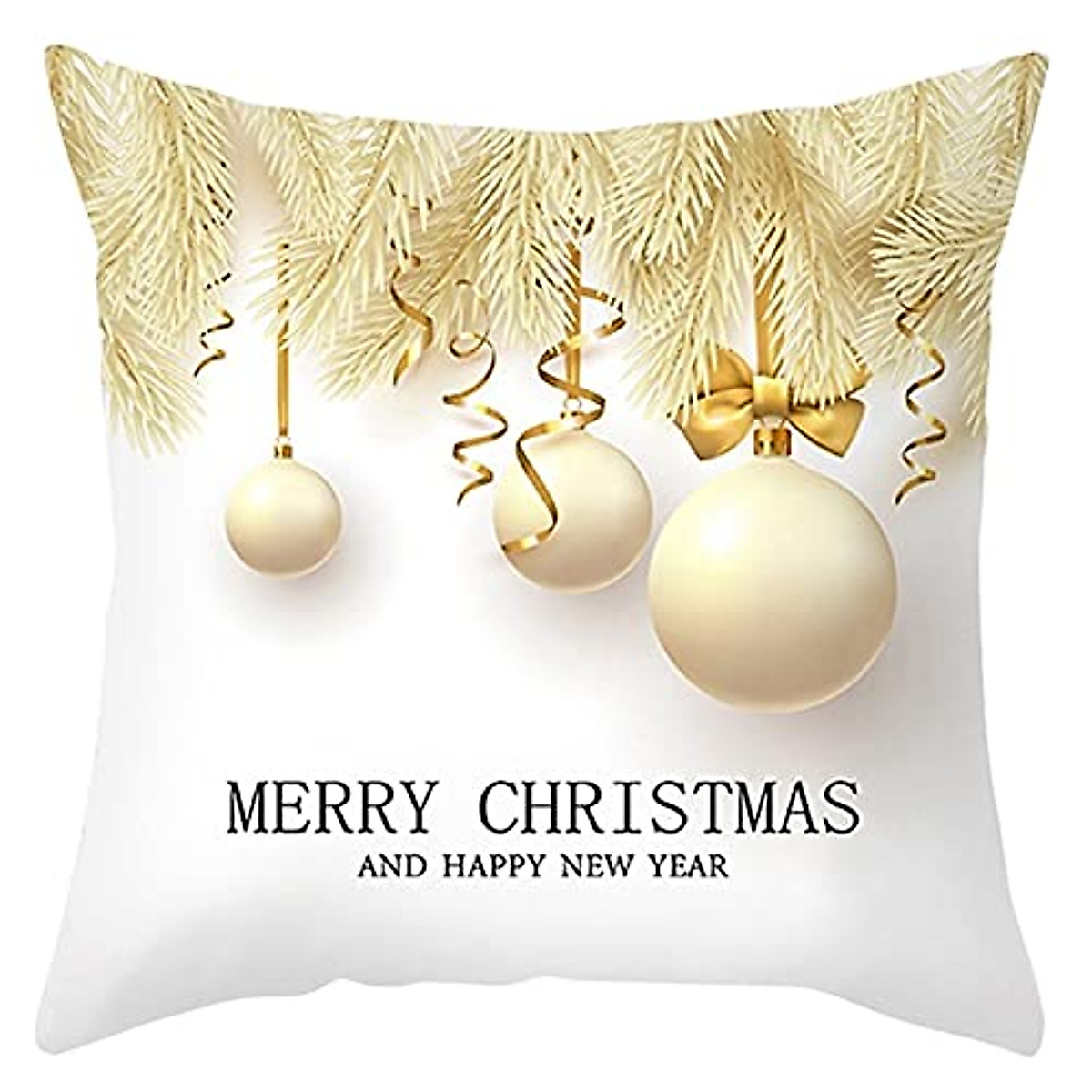 Scceatti Christmas Throw Pillow Covers 18x18 in Short Plush Fluffy Square Farmhouse Pillow Cover with Zipper Print Trendy Theme Pillow Case Protector for Couch Sofa Bed Living Room Decorations Gifts