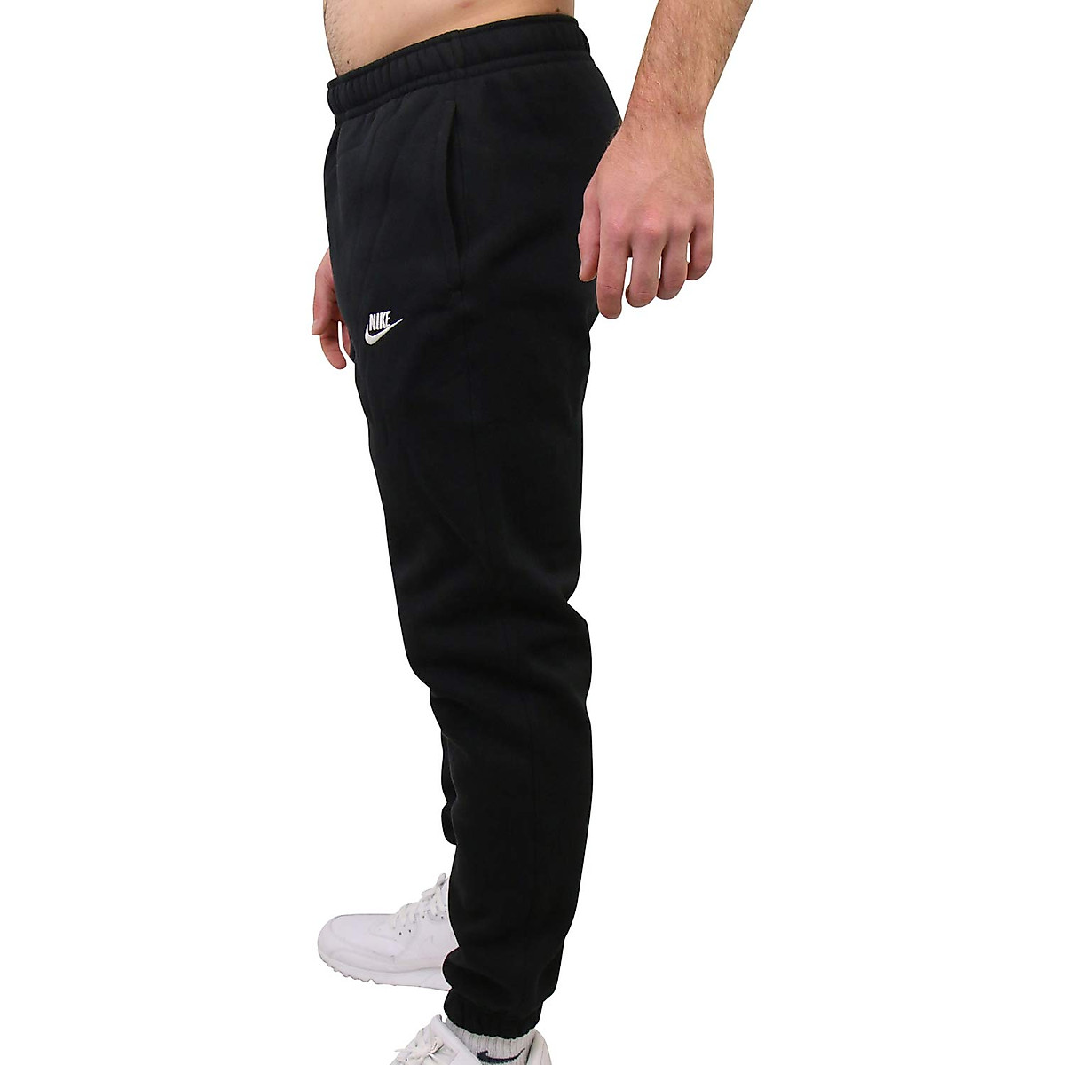 Nike Men's Club Open-Hemmed Pants Black | Black | White SM