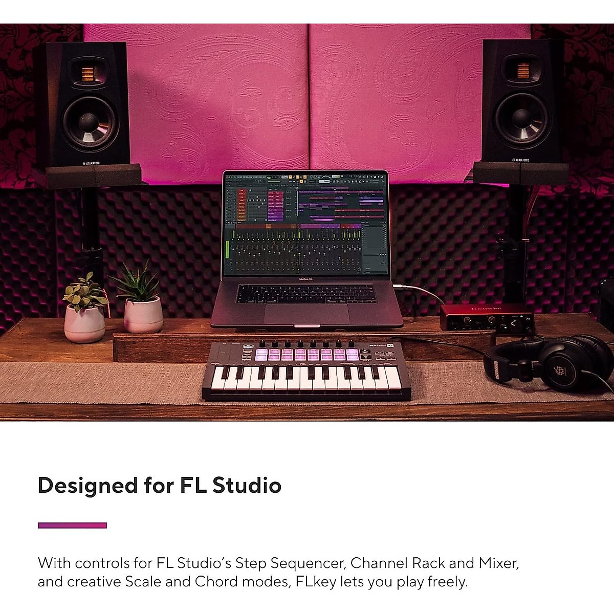 Novation FLkey Mini - Portable 25-Key, USB, MIDI Keyboard Controller with FL Studio Integration for Music Production
