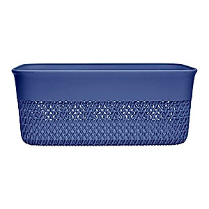 Life Story Lightweight Heavy Duty Storage Woven Trendy Basket 10 Quarts w/Built-In Handles Blue (6 Pack)