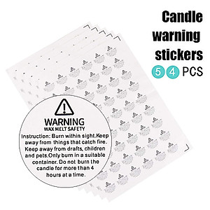 154Pcs Wood Candle Wicks, BENBO 5.1 X 0.5 Inch Smokeless Crackling Wooden Candle Wicks Natural Candle Wicks with Iron Stand Candle Warning Labels for DIY Candle Making Craft (50 Sets)