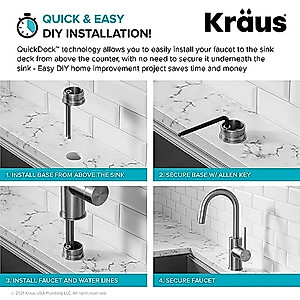 KRAUS Spot Free Oletto Single Handle Kitchen Bar Faucet in All-Brite Stainless Steel Finish, KPF-2600SFS (Pack of 1)