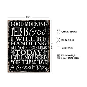 God Wall Decor Picture - Faith Wall Decor - Religious Gifts for Men, Women - Catholic Gifts for Men - Funny Christian Wall Art - Church Decorations - Grateful Wall Art - Inspirational Wall Decor Sign