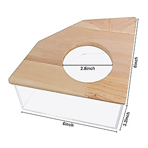 Chngeary Hamster Sand Bath Box Large, Transparent Acrylic Sand Bath Container & Hamster Bathroom, House and Accessories for Hamsters Gerbils Lemming…(Sector)