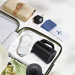 Apwche Small Electric Kettle, Portable Kettle with 304 Stainless Steel Travel Kettle 27oz/0.8L Electric Tea Kettle for Business Trip, Small Electric Kettle with Auto Shut-Off (black)