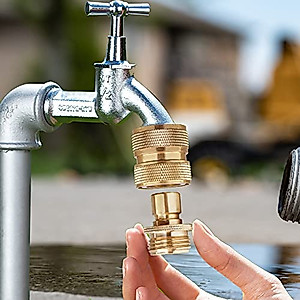 PLG Brass 8-Piece Quick Connect Garden Hose Fittings, 4 Set