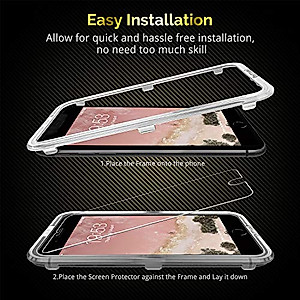 UNBREAKcable Shatterproof Tempered Glass Screen Protector for iPhone SE 2022/SE 2020, iPhone 8/7 [3-Pack] [99.99% HD Clear] [Easy Installation Frame] [9H Hardness][Bubble Free] for Apple 4.7''